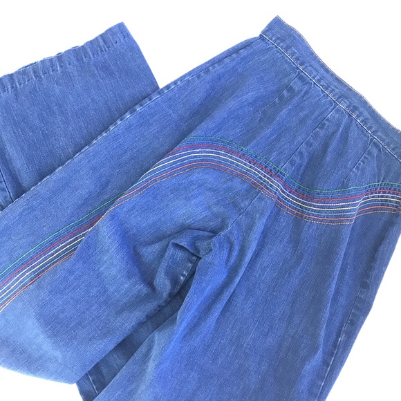 Vintage | Jeans | 7s Vintage Rainbow Embroidered Jeans | Poshmark